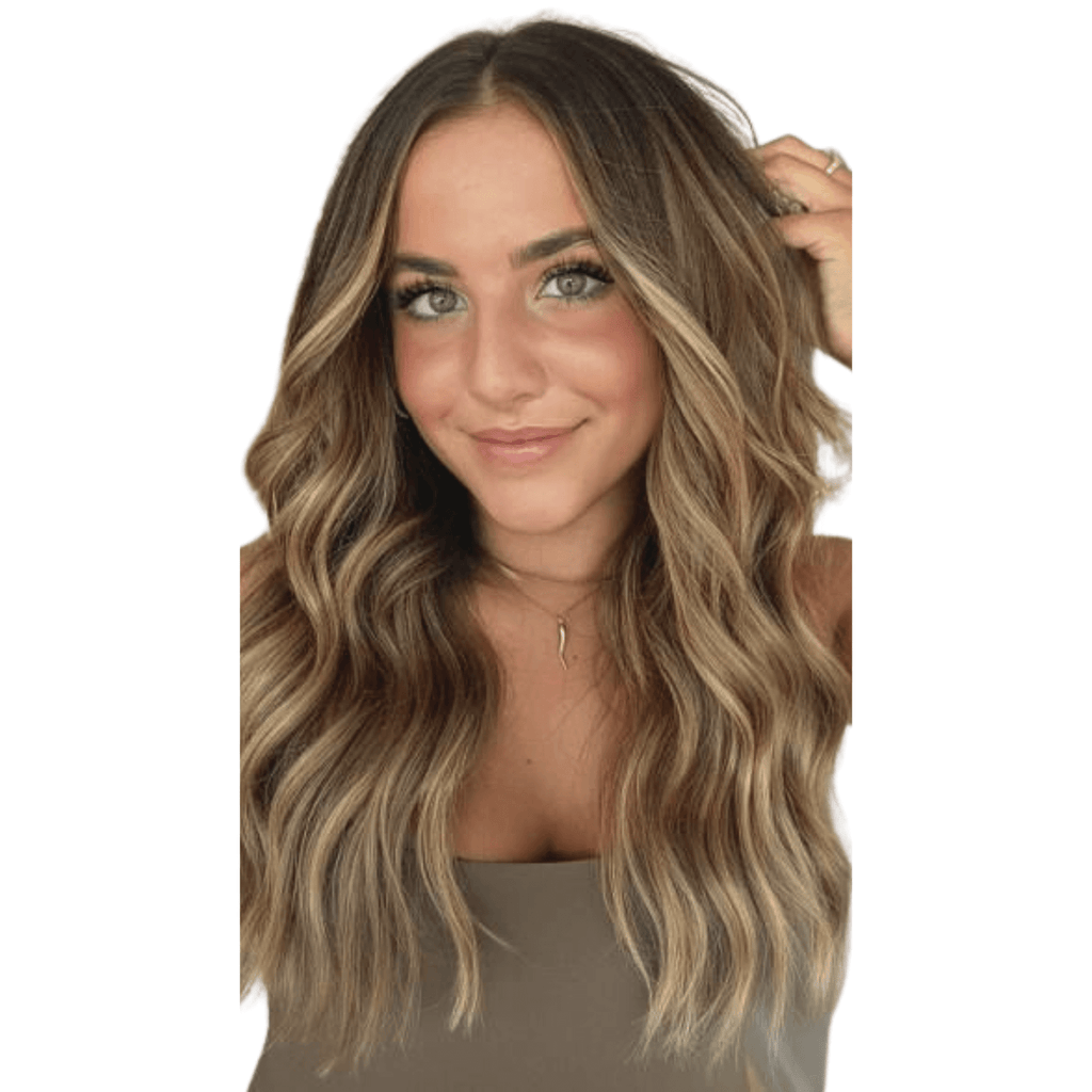 Virgin Human Hair Toppers with Fishnet Base Balayage Highlights ...