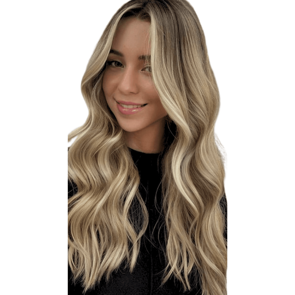 Virgin Human Hair Toppers with Fishnet Base Full Shine Ombre Blonde ...
