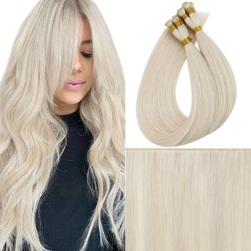 Premium Hand-Tied Virgin Brazilian Hair in Bleach Blonde — Full Shine ...